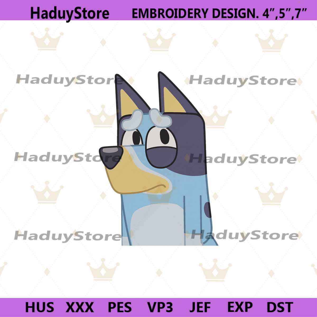 Sad Bluey Embroidery Digital File, Bluey Dogs Family File Em | Inspire ...