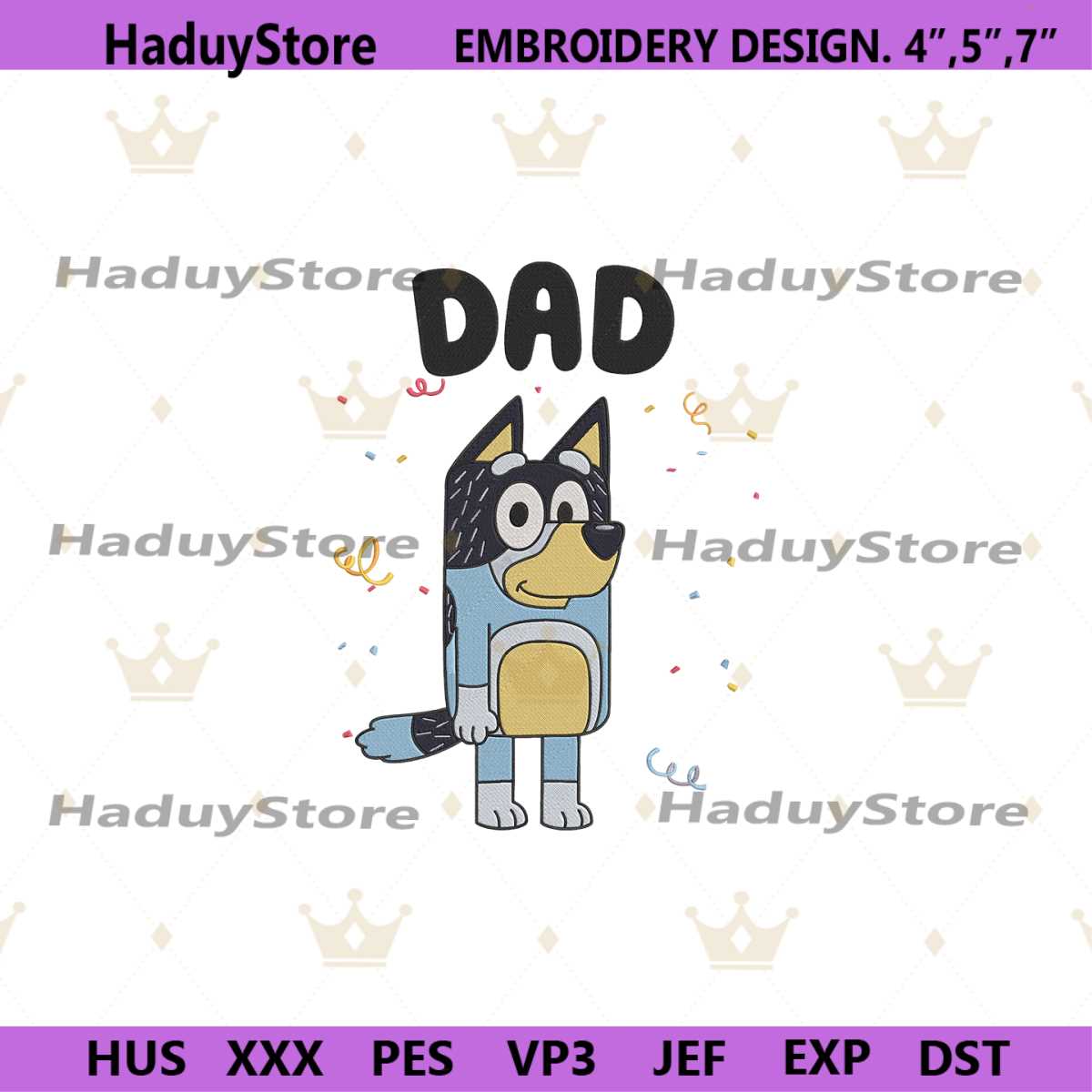 Bandit Bluey Machine Embroidery File Instant, Dad Bluey Embr | Inspire ...