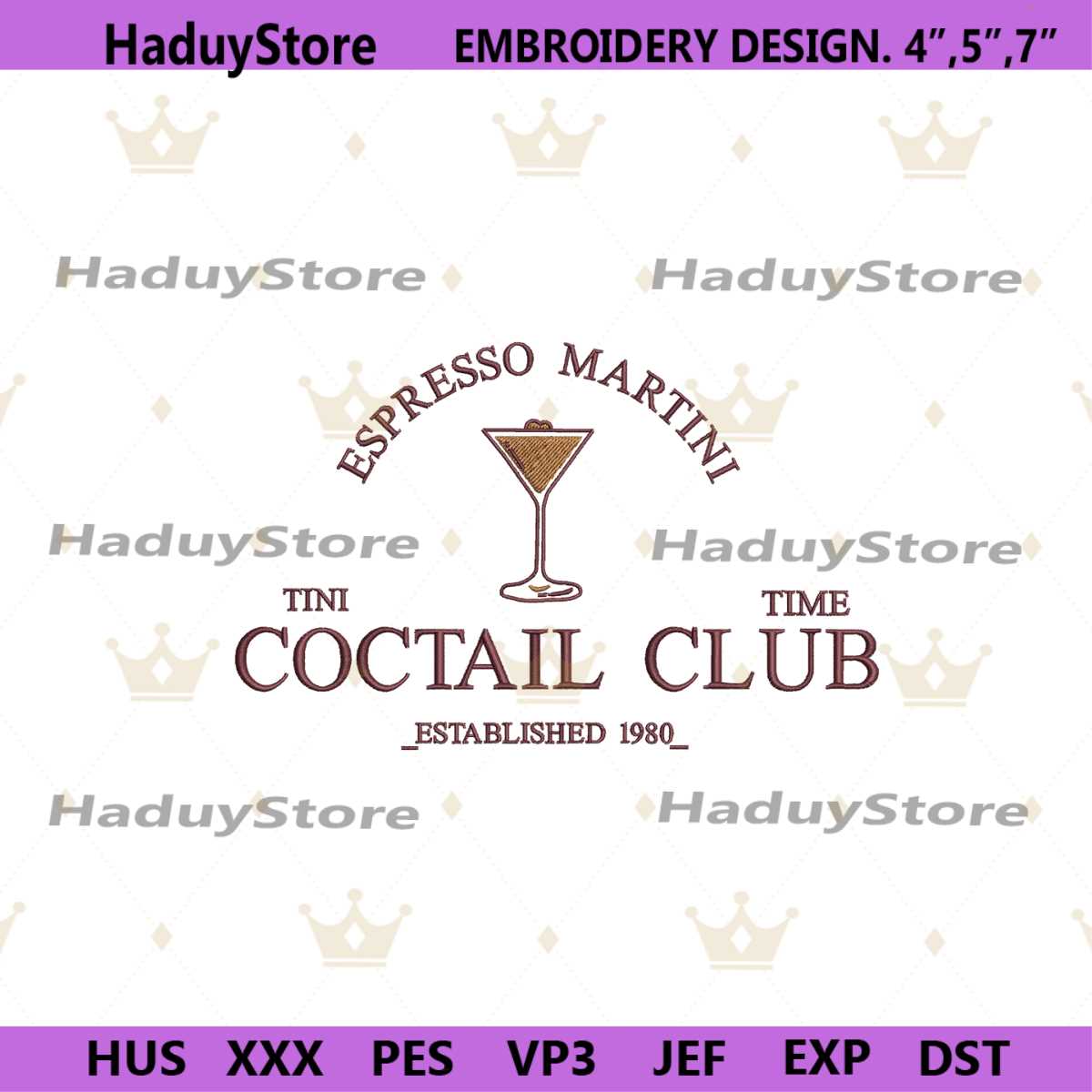 Espresso Martini Embroidery Designs Files, Cocktail Club Mac | Inspire ...
