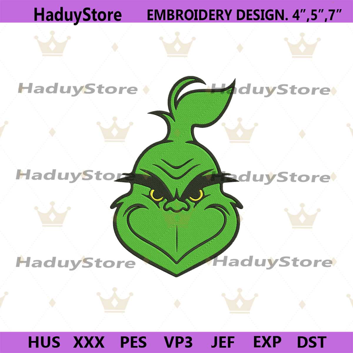 Grinch Head Machine Embroidery Download Design, The Grinch F | Inspire ...