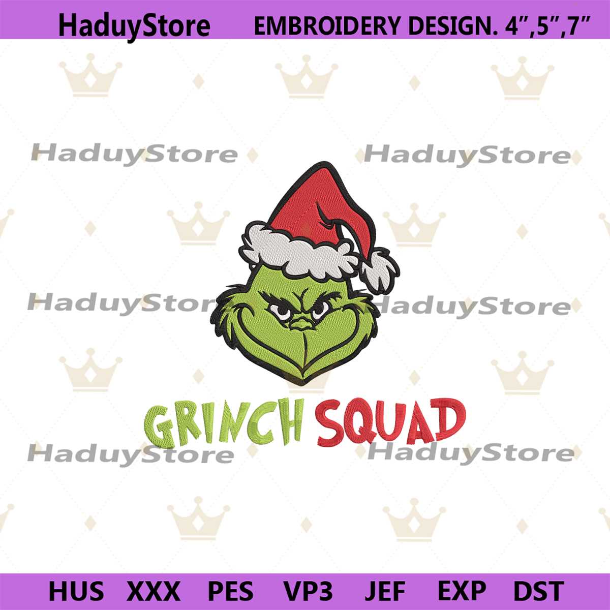 Grinch Squad Embroidery File Design, Grinch Christmas File E | Inspire ...