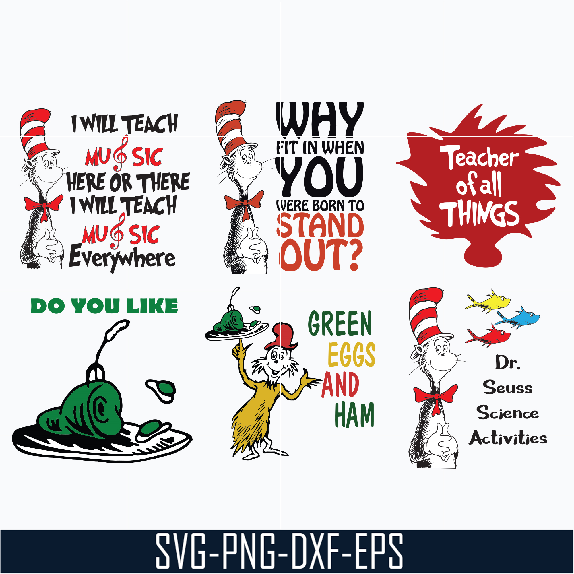 Dr seuss bundle svg, dr seuss svg, dr seuss quotes svg, png, - Inspire ...