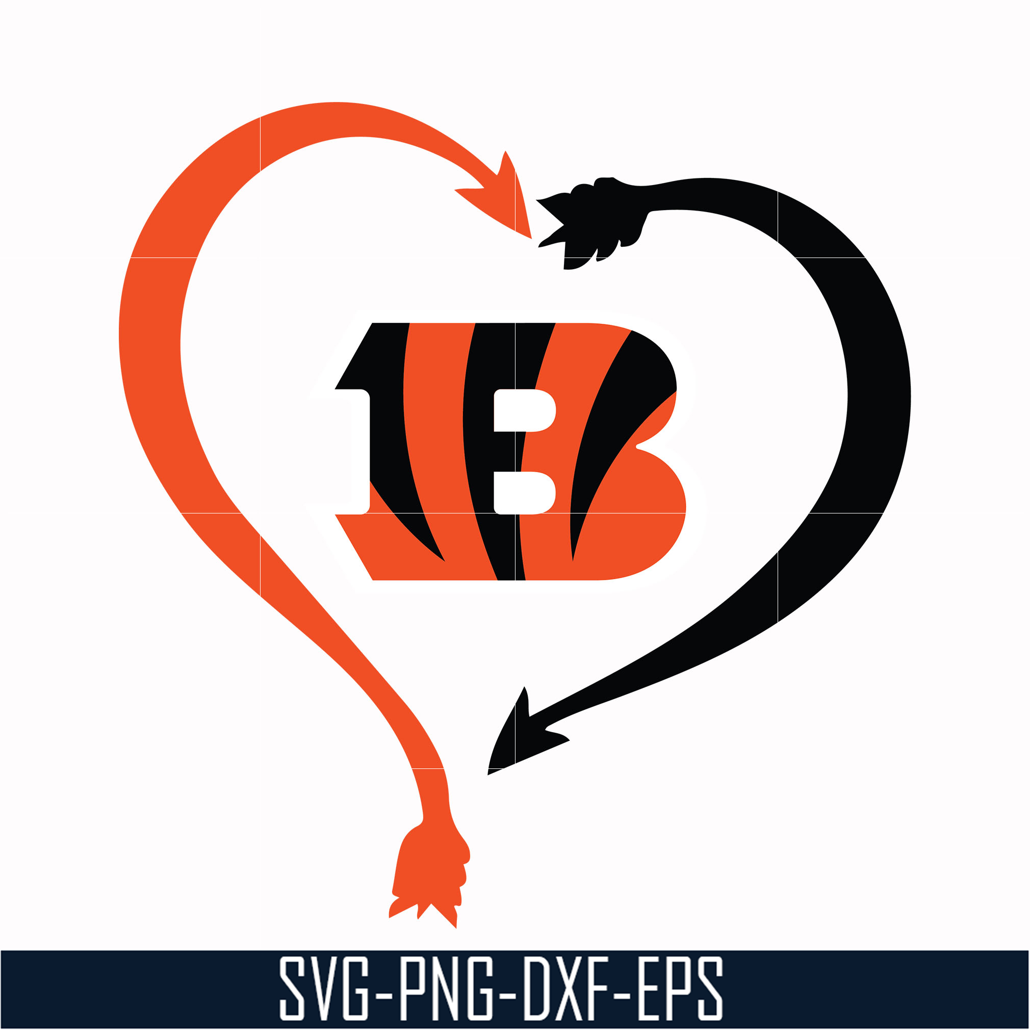 Cincinnati Bengals heart svg, Cincinnati Bengals svg, Bengal | Inspire ...