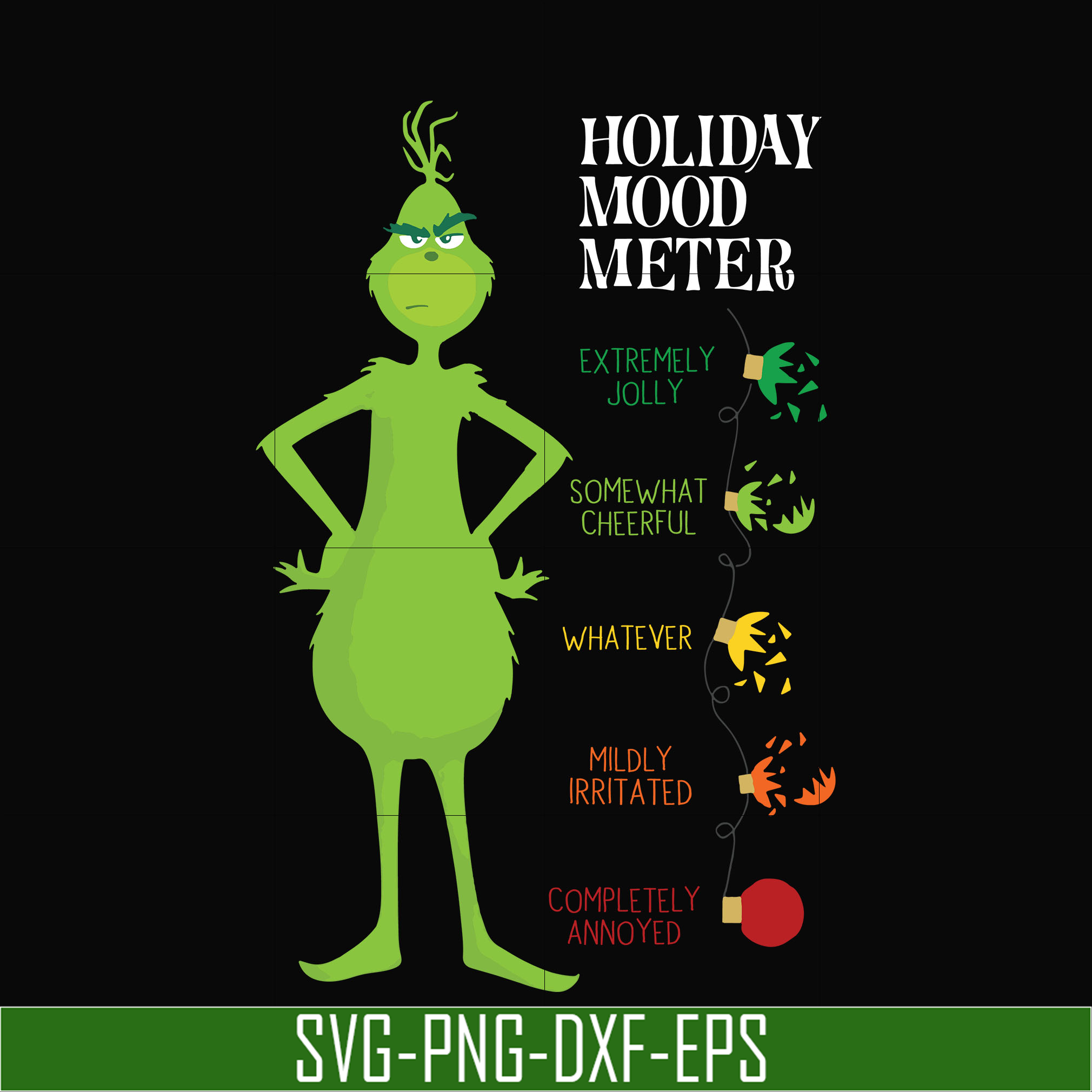 Holiday mood meter svg, grinch svg, png, dxf, eps digital fi | Inspire ...