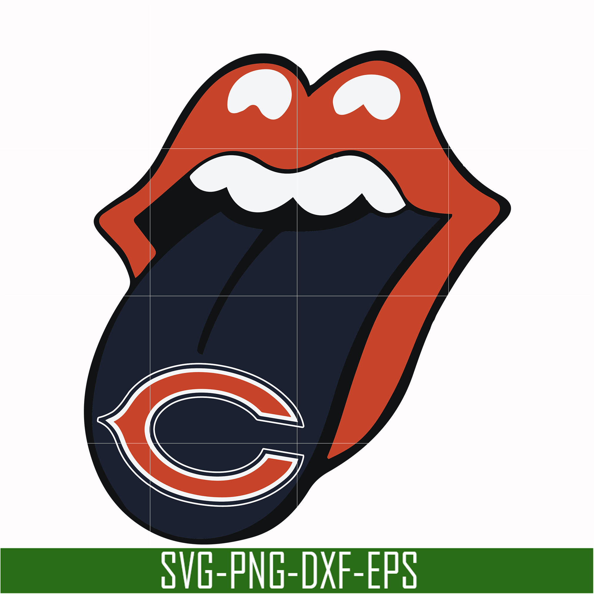 Chicago Bears Lips with Tongue Out svg, Chicago Bears svg, L | Inspire ...