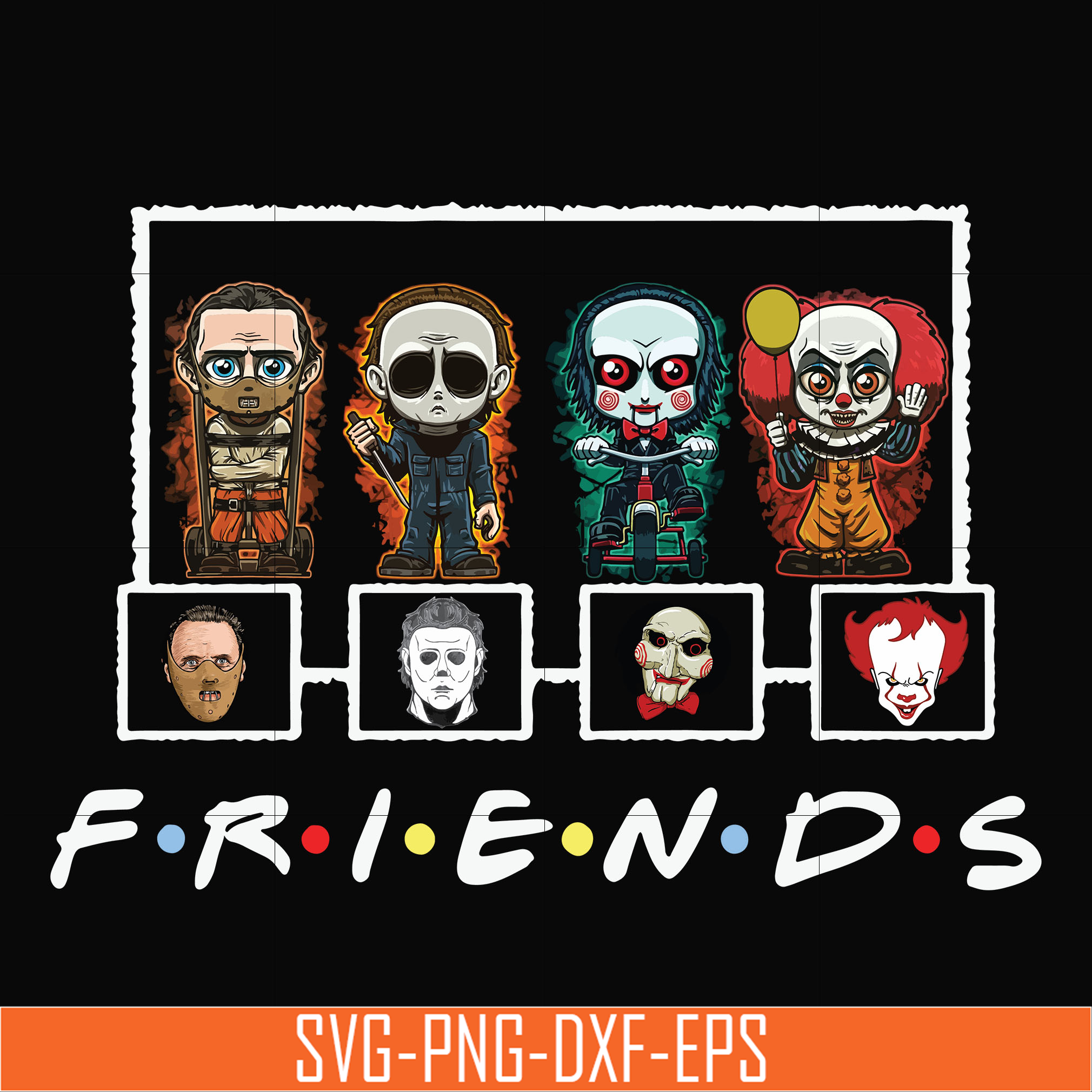 Scary Friends Horror svg, Halloween svg, png, dxf, eps digit | Inspire ...