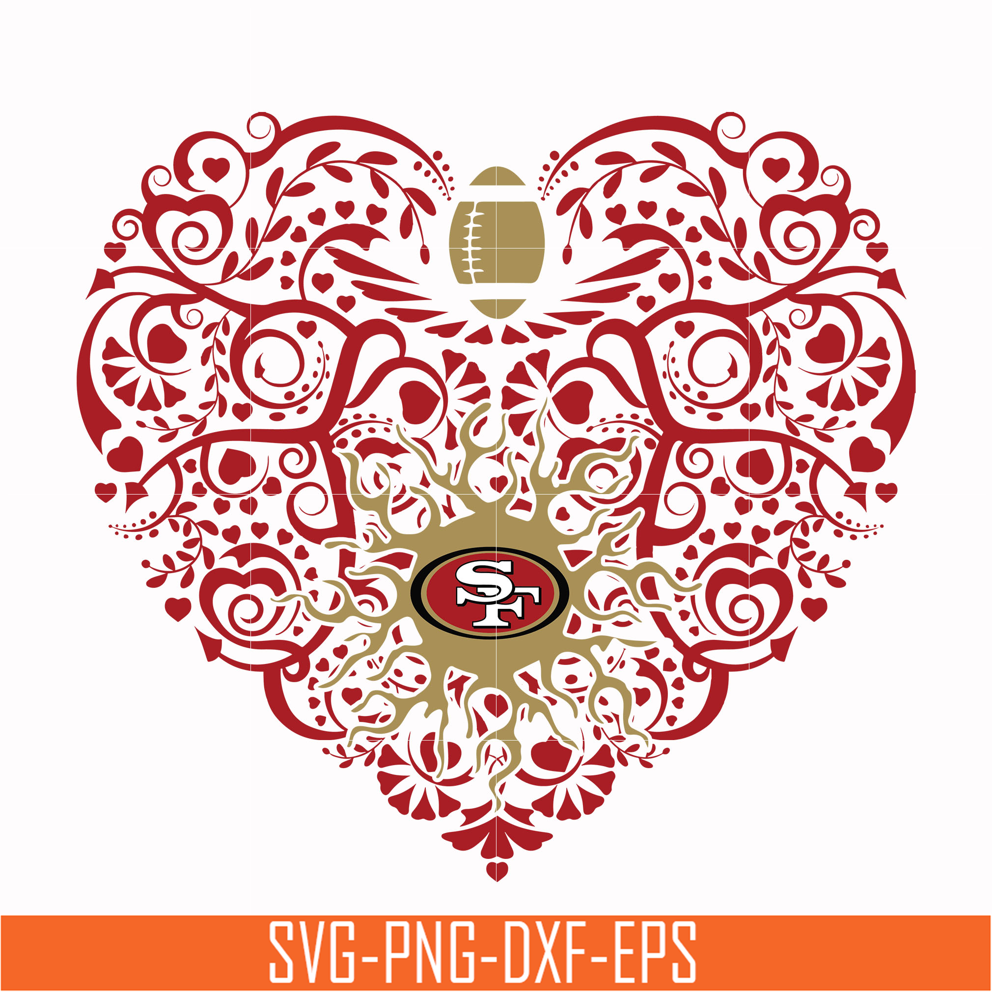 San francisco 49ers heart svg, 49ers heart svg, Nfl svg, png | Inspire ...