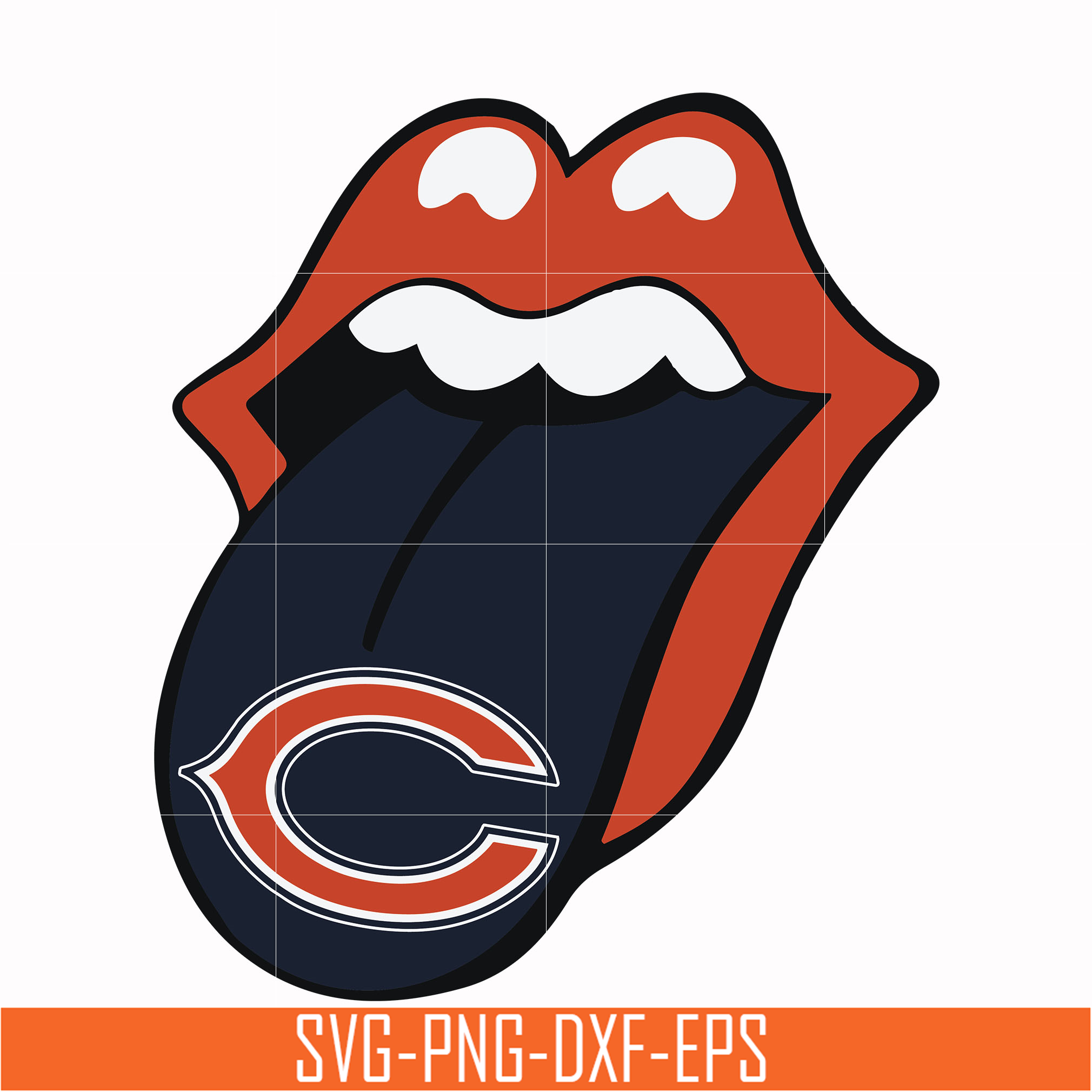 Chicago Bears Lips with Tongue Out svg, Chicago Bears svg, L - Inspire ...