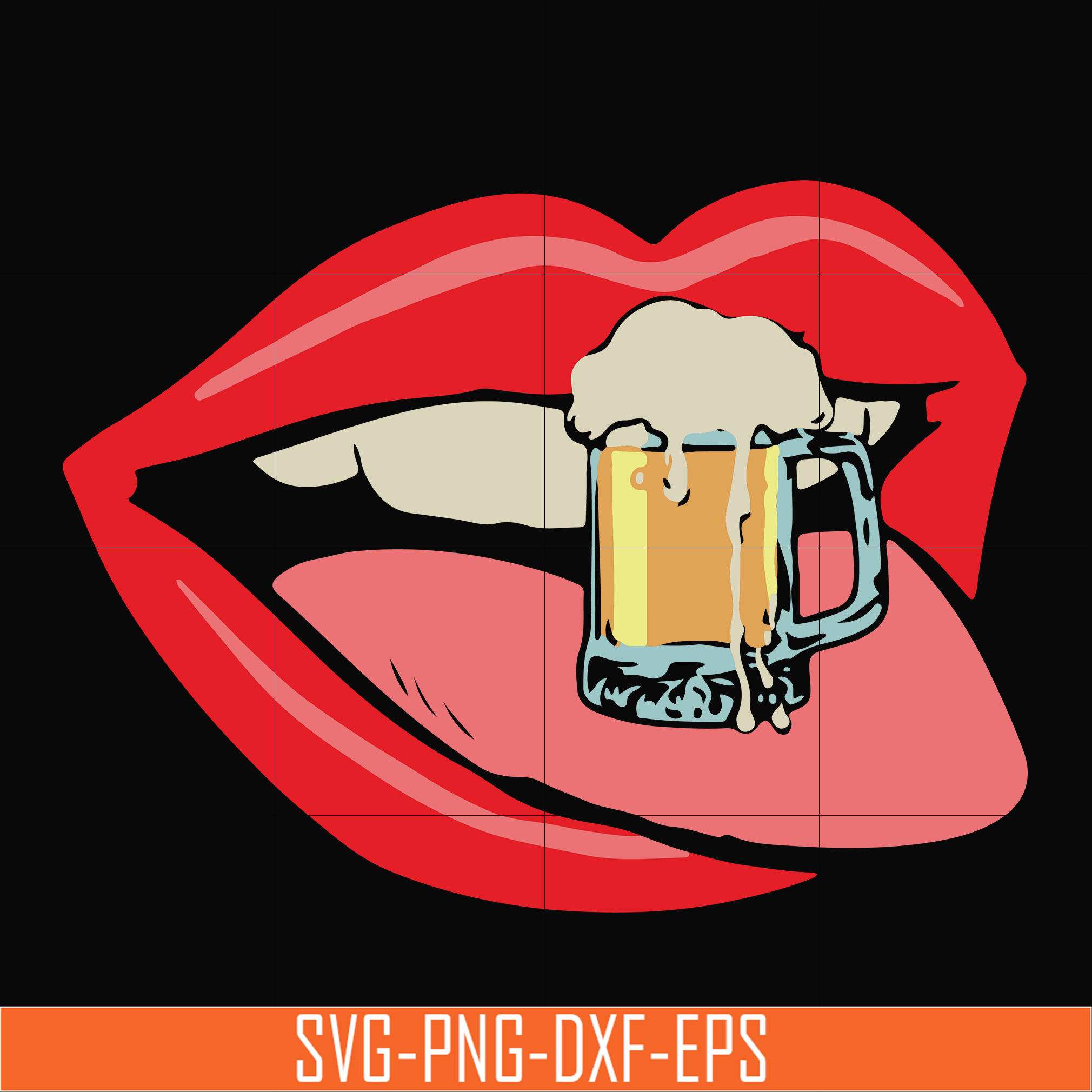 Lip & beer svg, png, dxf, eps digital file TD3107203 | Inspire Uplift