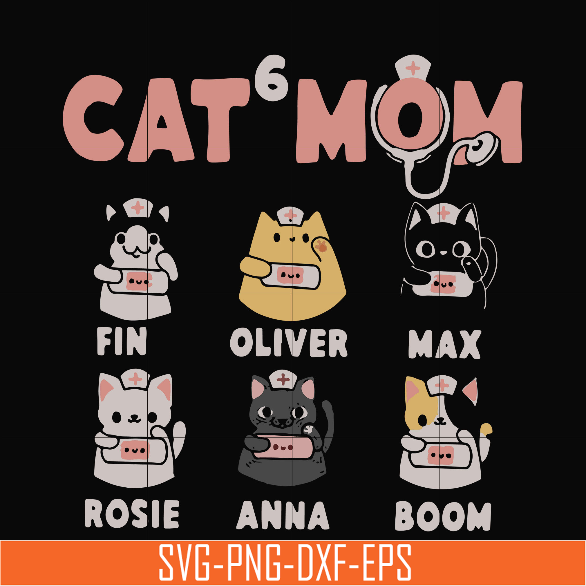 cat mom svg, png, dxf, eps digital file TD85 | Inspire Uplift
