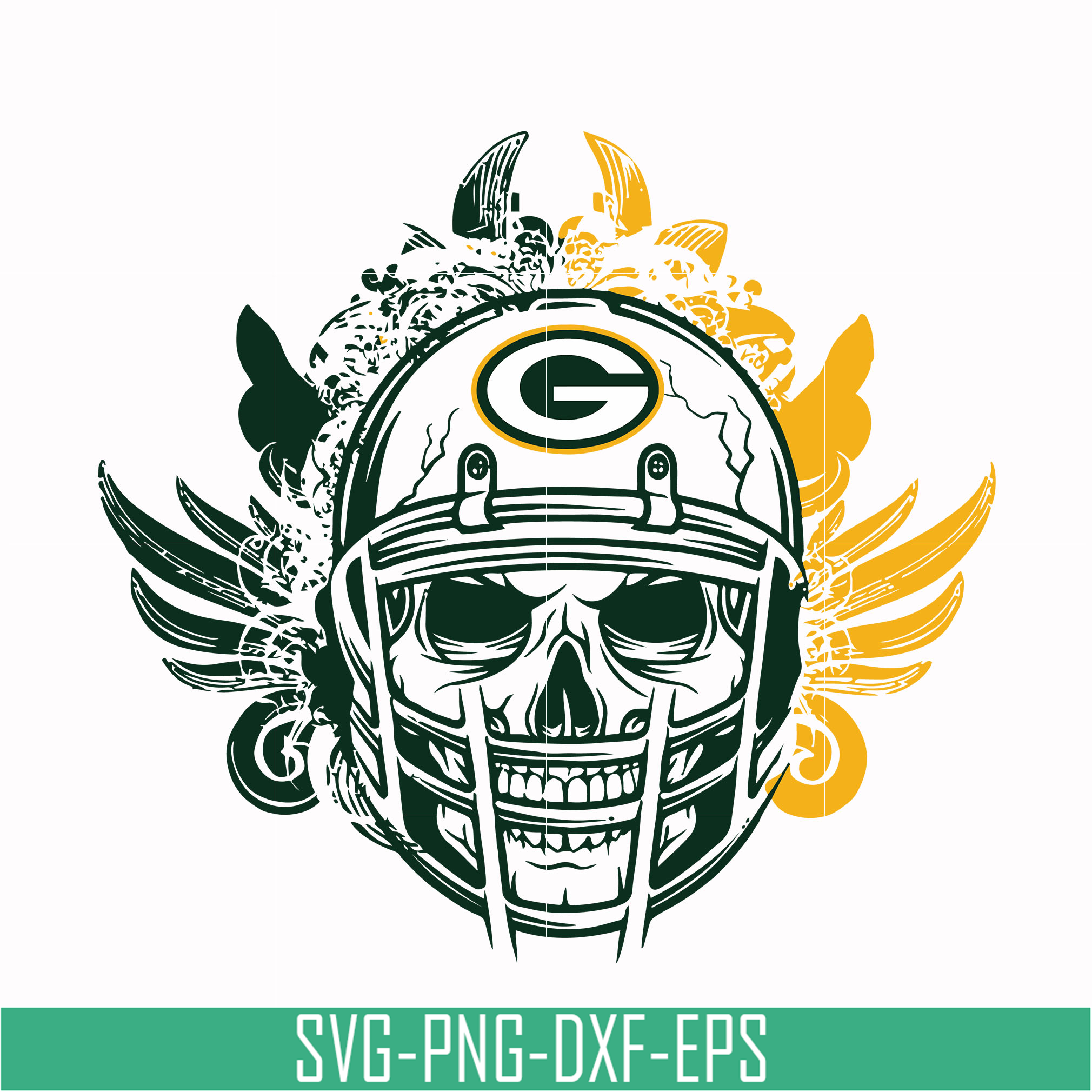 Green Bay Packers skull svg, skull Packers svg, Nfl svg, png - Inspire ...