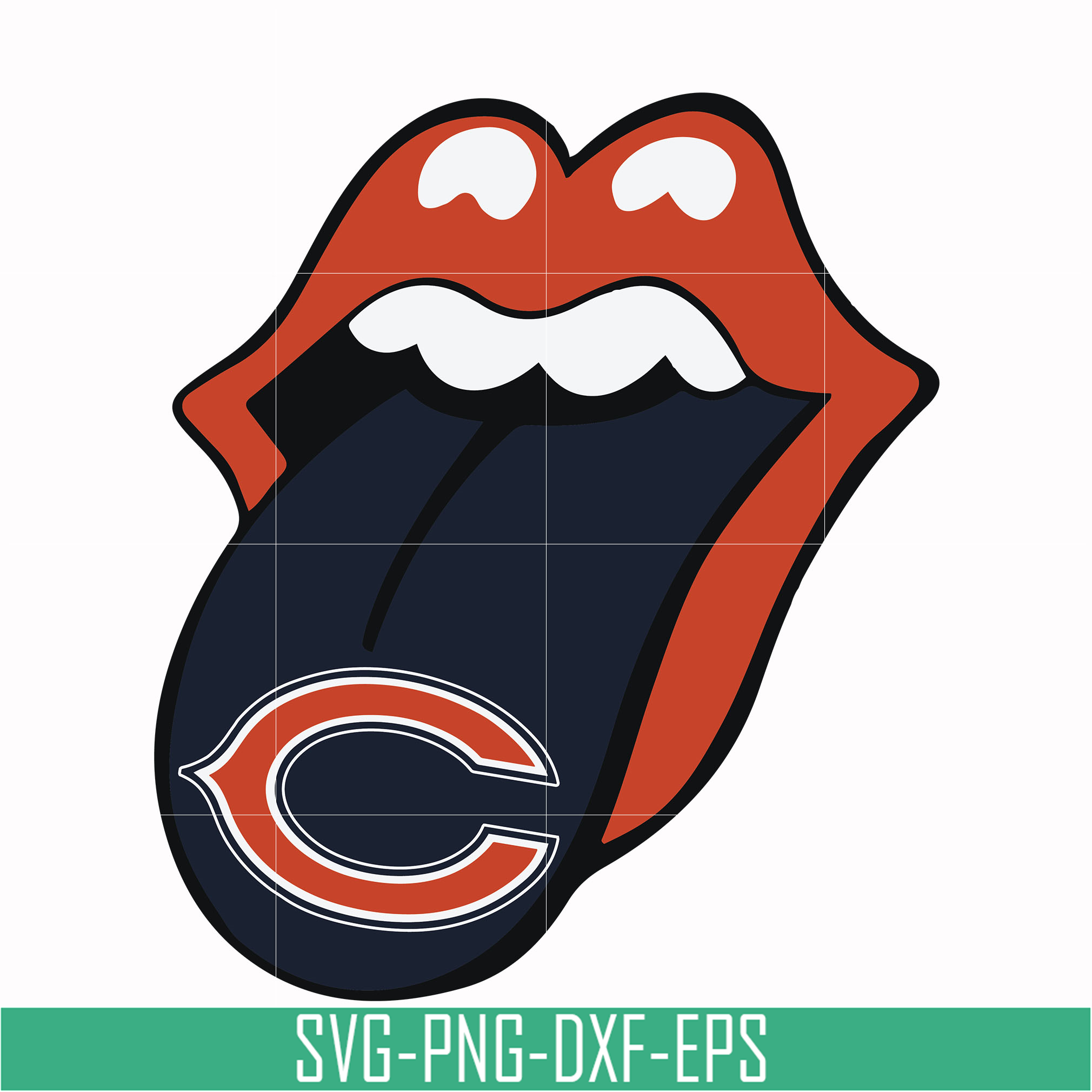 Chicago Bears Lips with Tongue Out svg, Chicago Bears svg, L | Inspire ...