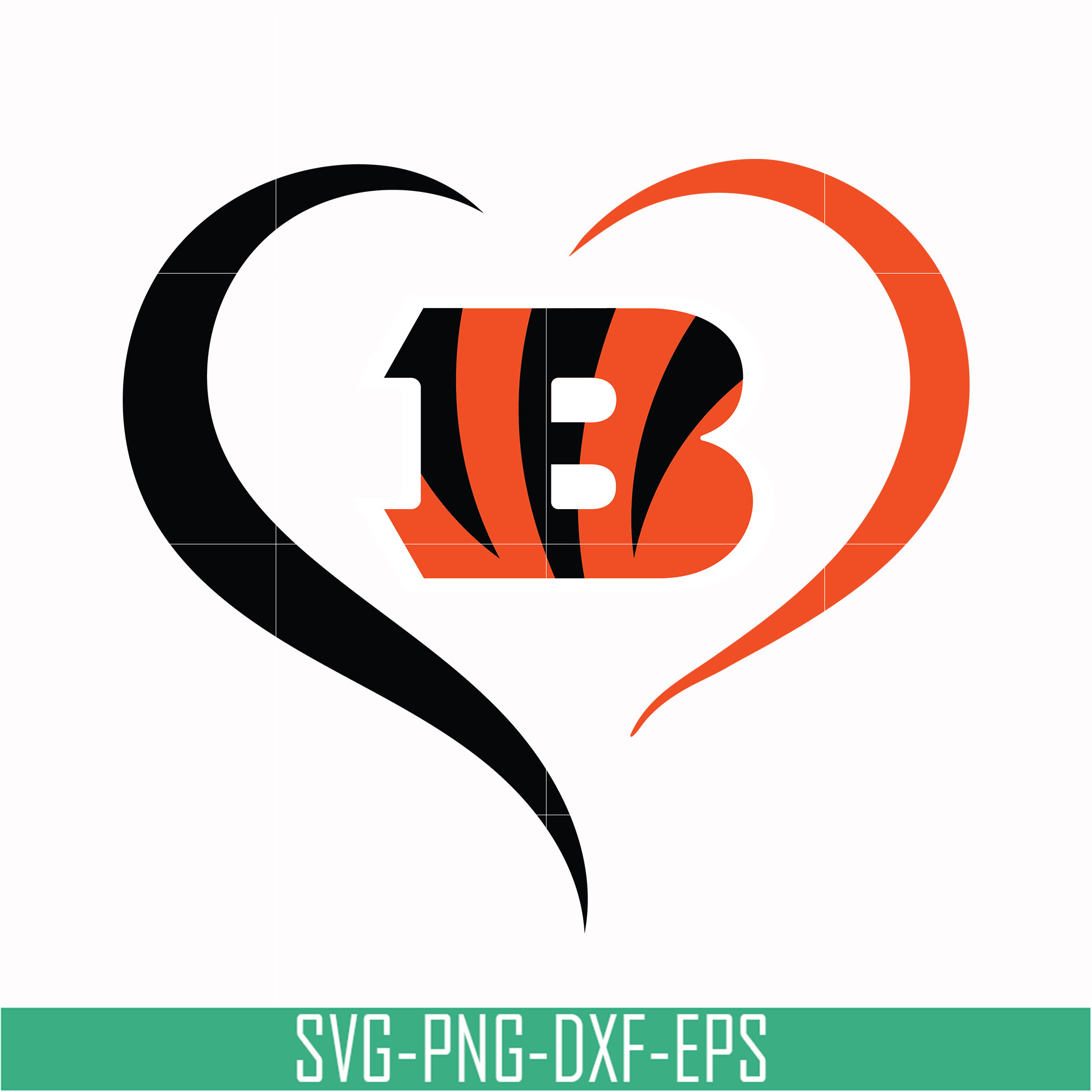 Cincinnati Bengals heart svg, Cincinnati Bengals svg, Bengal - Inspire ...