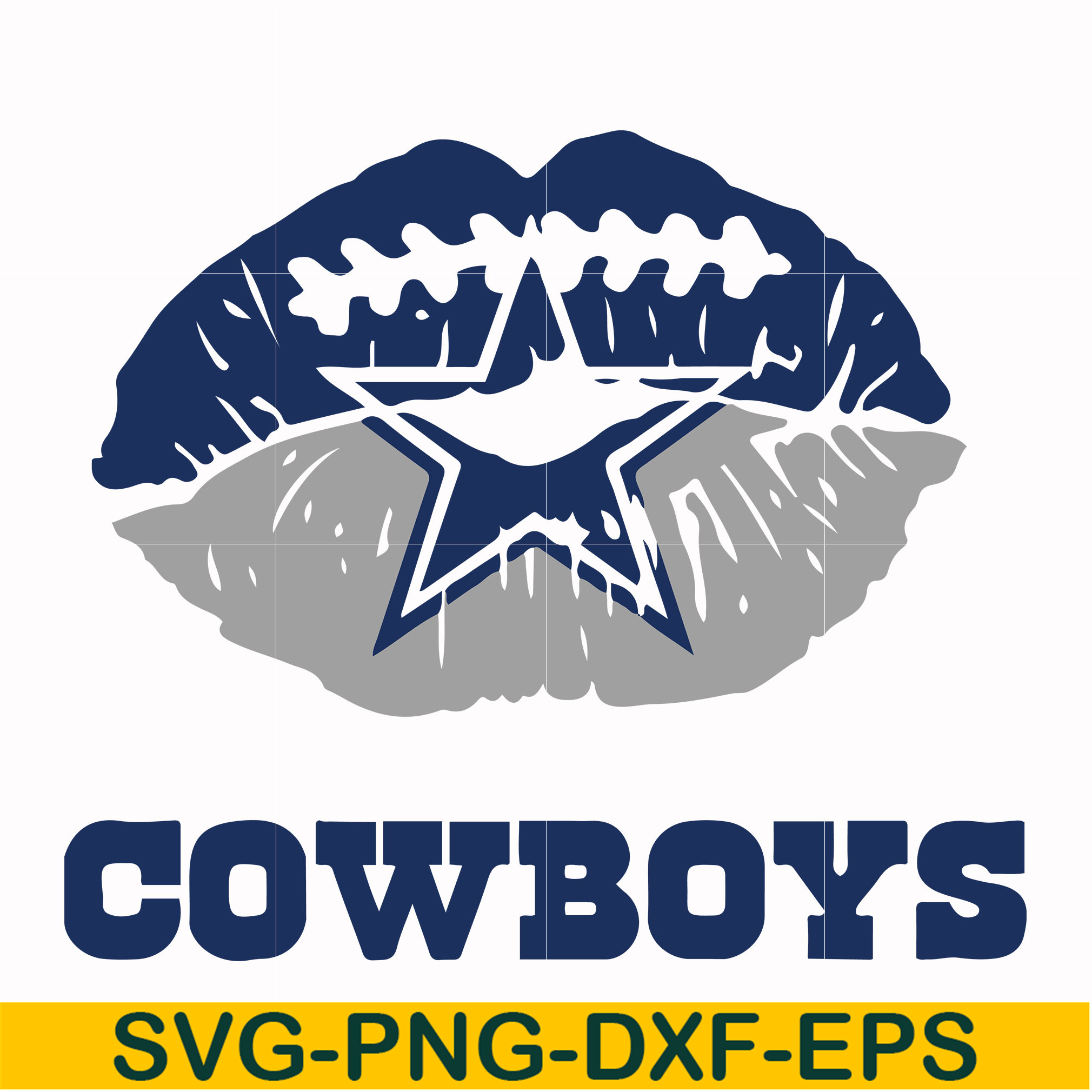 Cowboys lips, svg, png, dxf, eps file NFL0000112 | Inspire Uplift