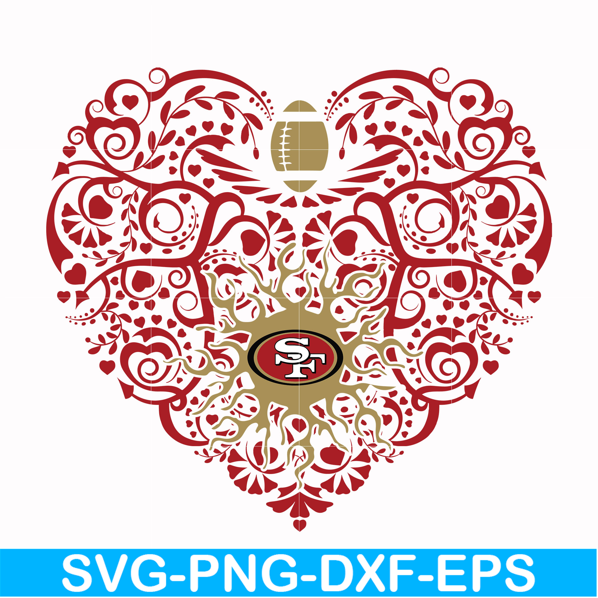 San francisco 49ers heart svg, 49ers heart svg, Nfl svg, png | Inspire ...