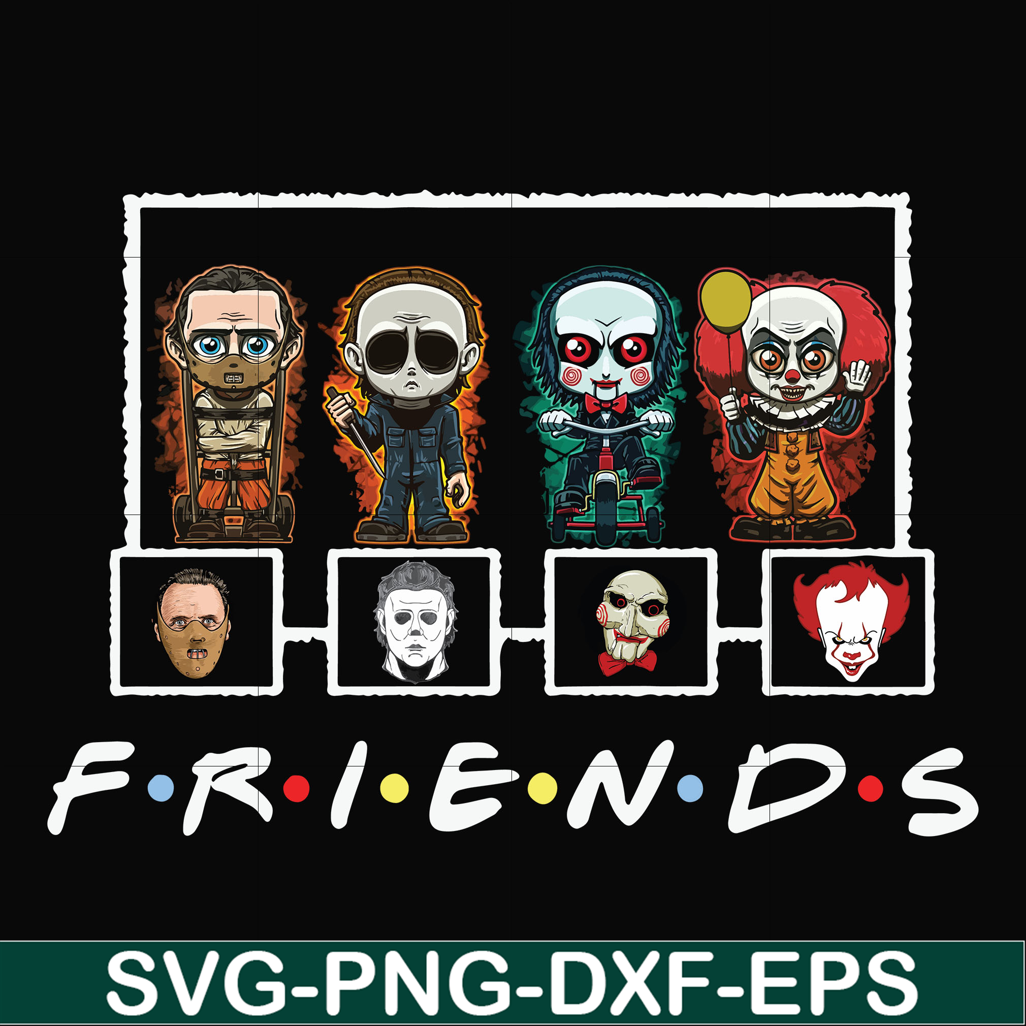 Scary Friends Horror svg, Halloween svg, png, dxf, eps digit | Inspire ...