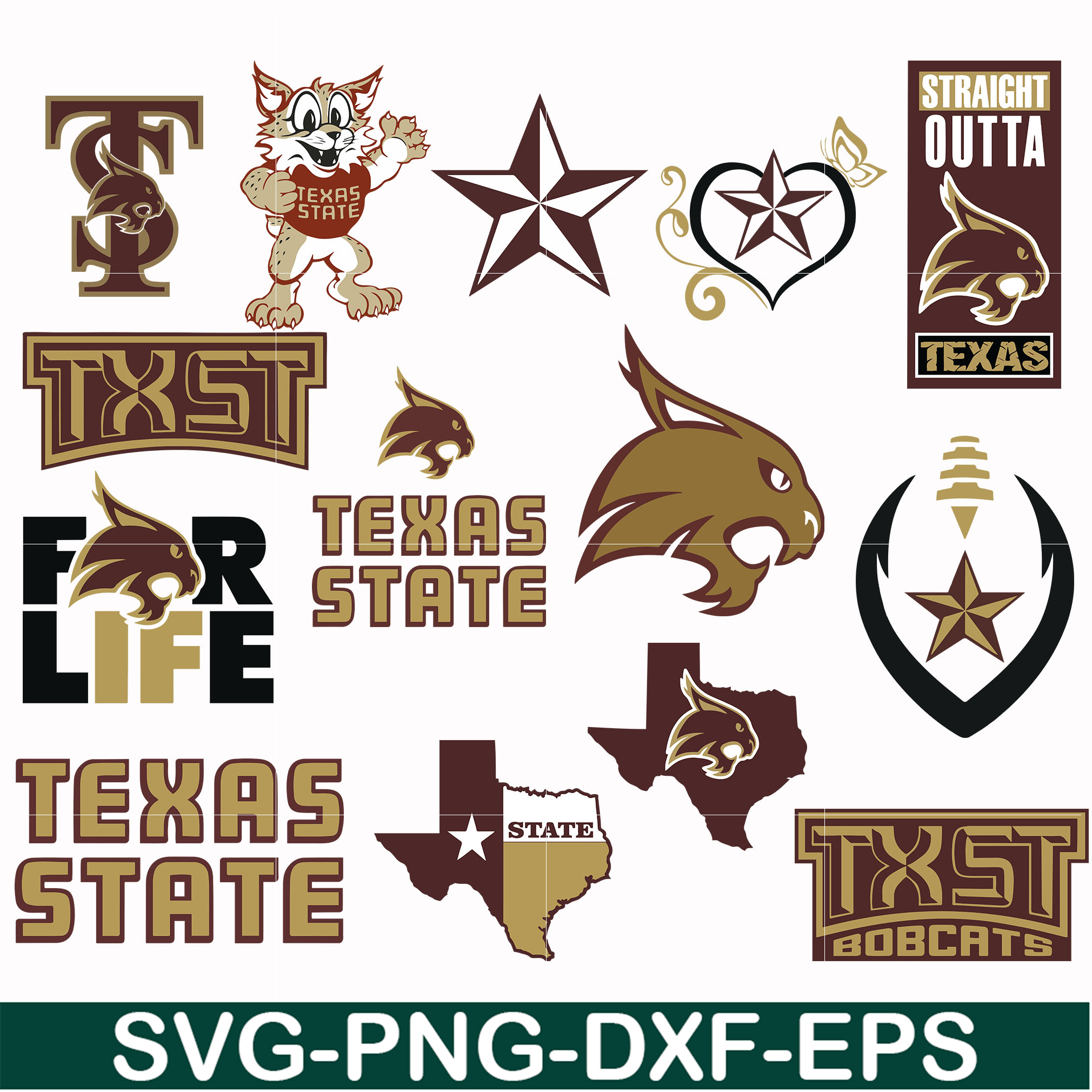 Texas State Bobcats svg, png, dxf, eps file NCAA0000277 | Inspire Uplift