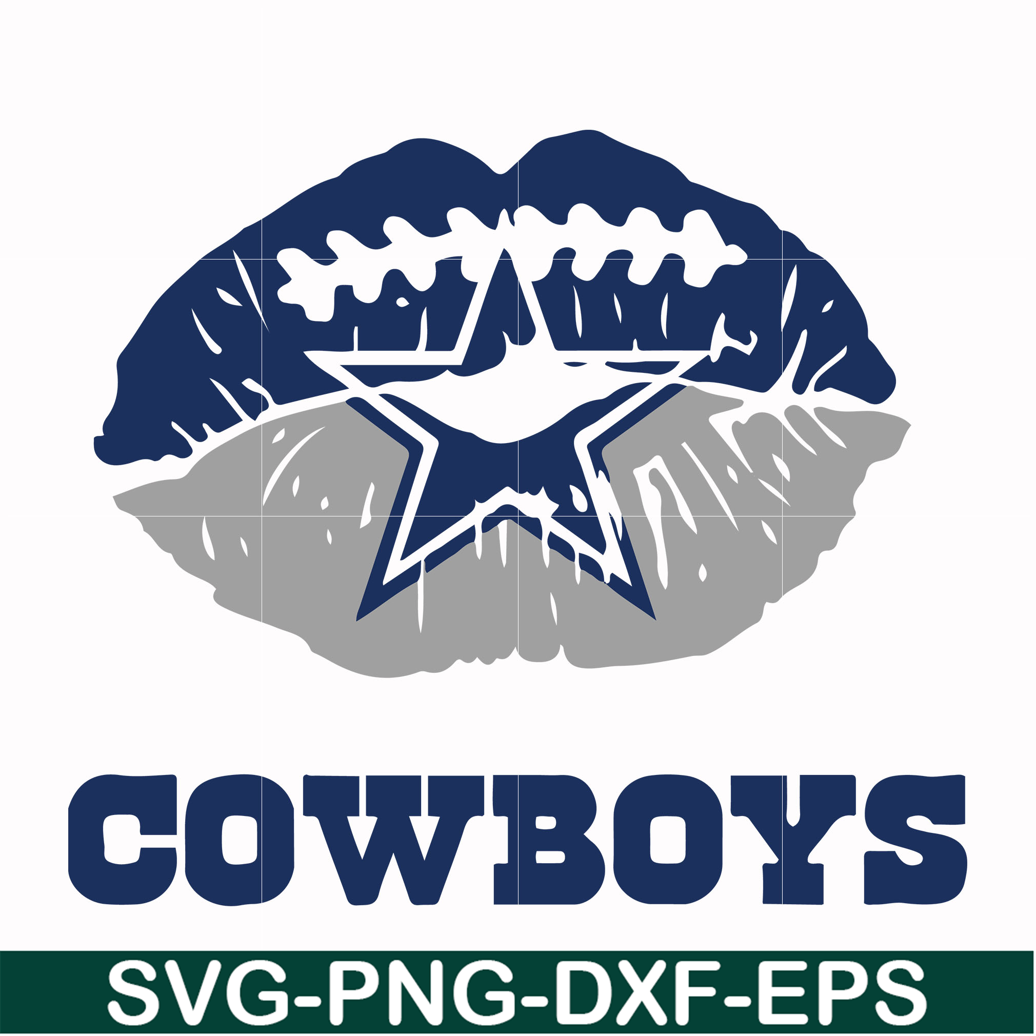 Cowboys lips, svg, png, dxf, eps file NFL0000205 | Inspire Uplift