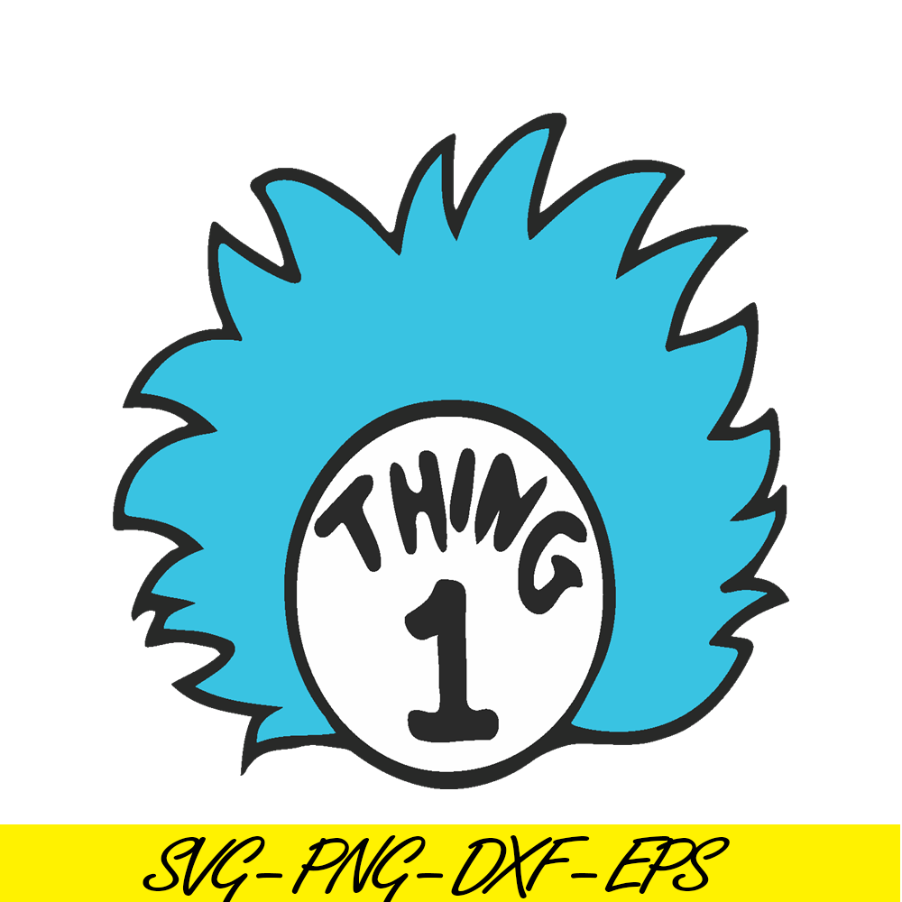 Thing 1 Head SVG, Dr Seuss SVG, Cat In The Hat SVG DS2051223 - Inspire ...
