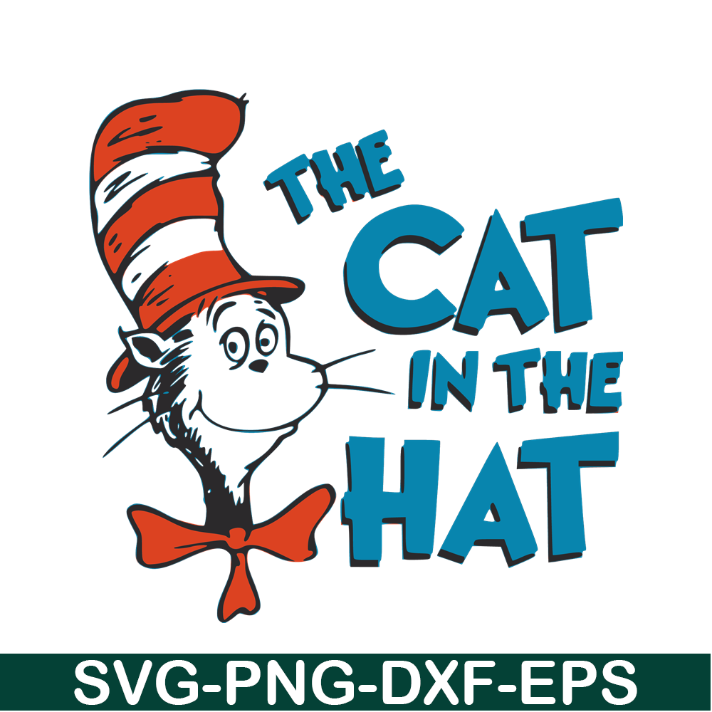 Cat in the hat Blue Text SVG, Dr Seuss SVG, Cat In The Hat S | Inspire ...