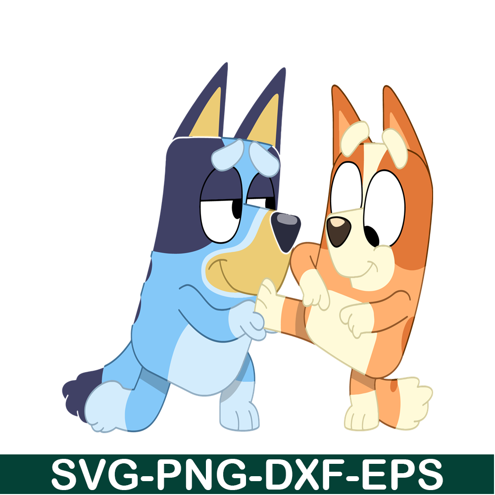 Bluey And Bingo Playing SVG PNG DXF EPS Bluey Cartoon SVG Bl - Inspire ...
