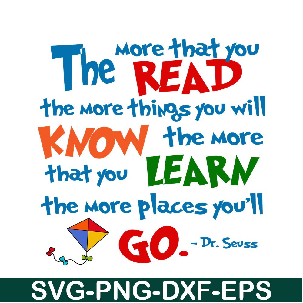 Read Know Learn Go SVG, Dr Seuss SVG, Dr Seuss Quotes SVG DS | Inspire ...