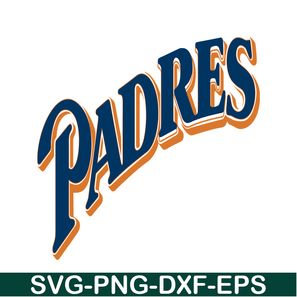 San Diego Padres Blue And Orange Text SVG, Major League Base | Inspire ...