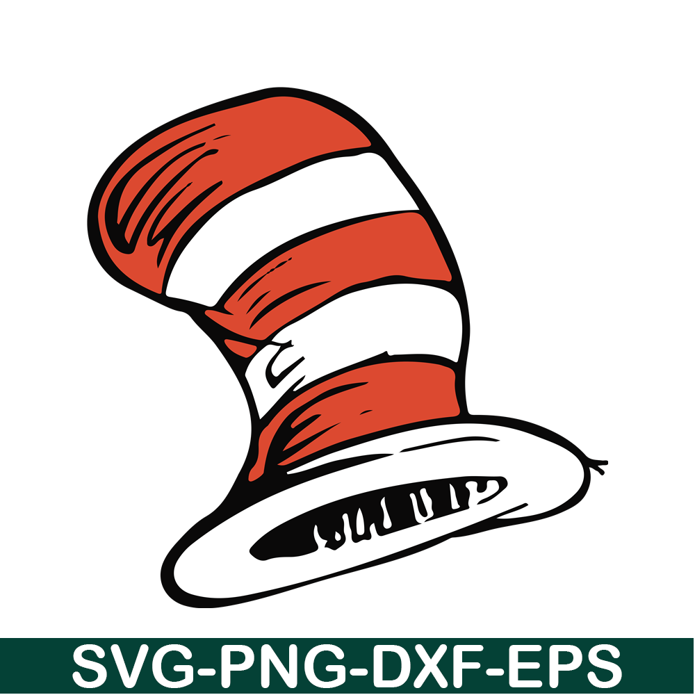 Red and white striped hat SVG, Dr Seuss SVG, Cat in the Hat - Inspire ...