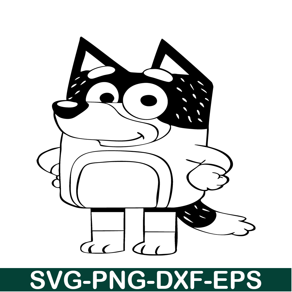 Bluey Black And White SVG PNG DXF EPS Bluey SVG Bluey Movie - Inspire ...