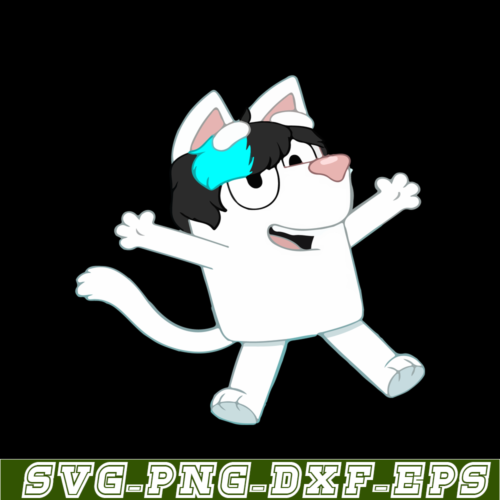 White Bluey SVG PNG PDF - Inspire Uplift