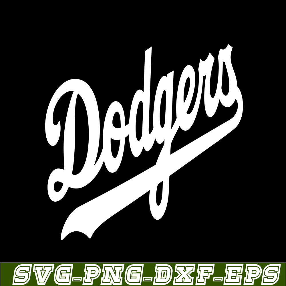 LA Dodgers White Text SVG, Major League Baseball SVG, MLB Lo - Inspire ...