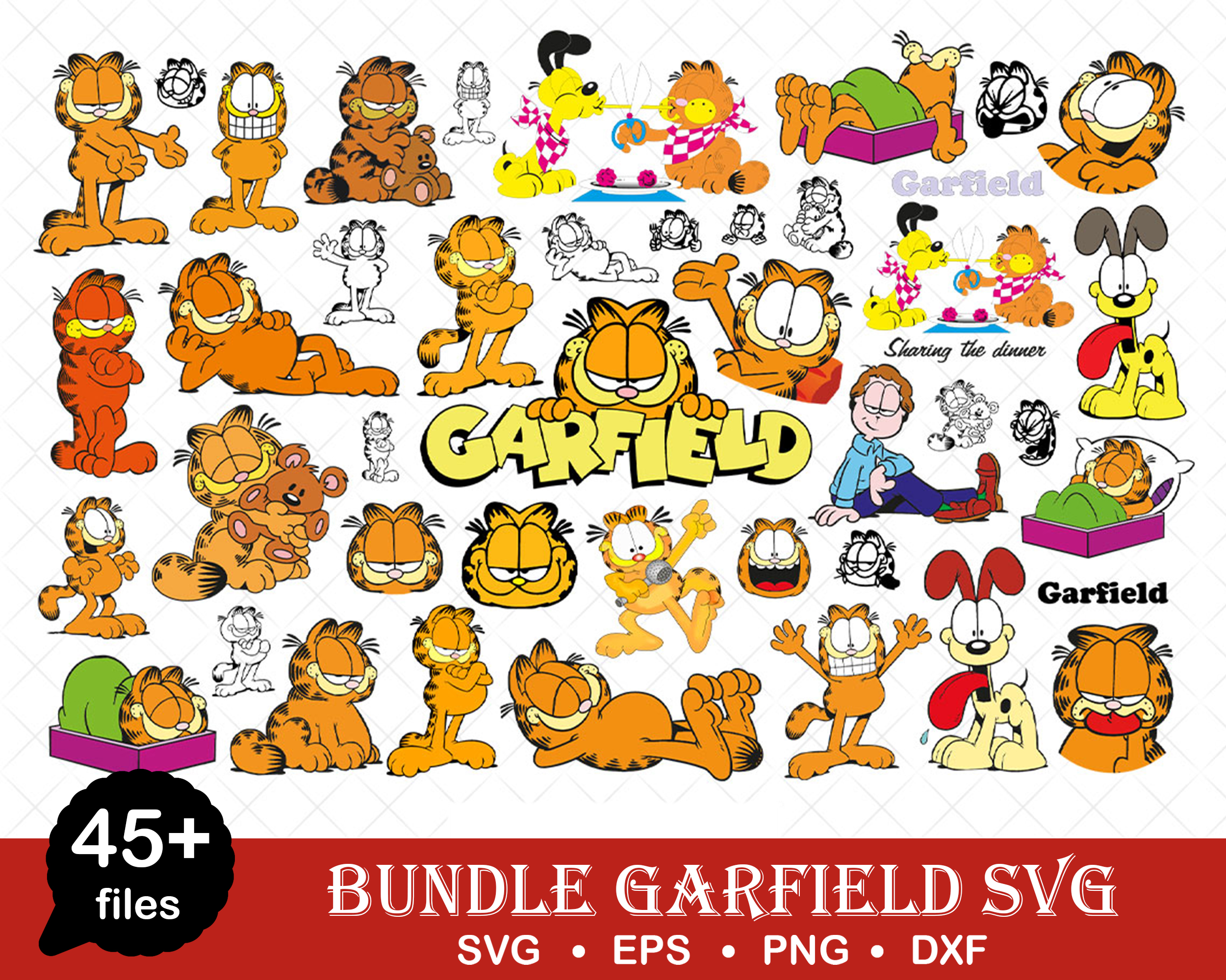 Garfield and Friends , Odie SVG ,Cat SVG , Instant Download | Inspire ...