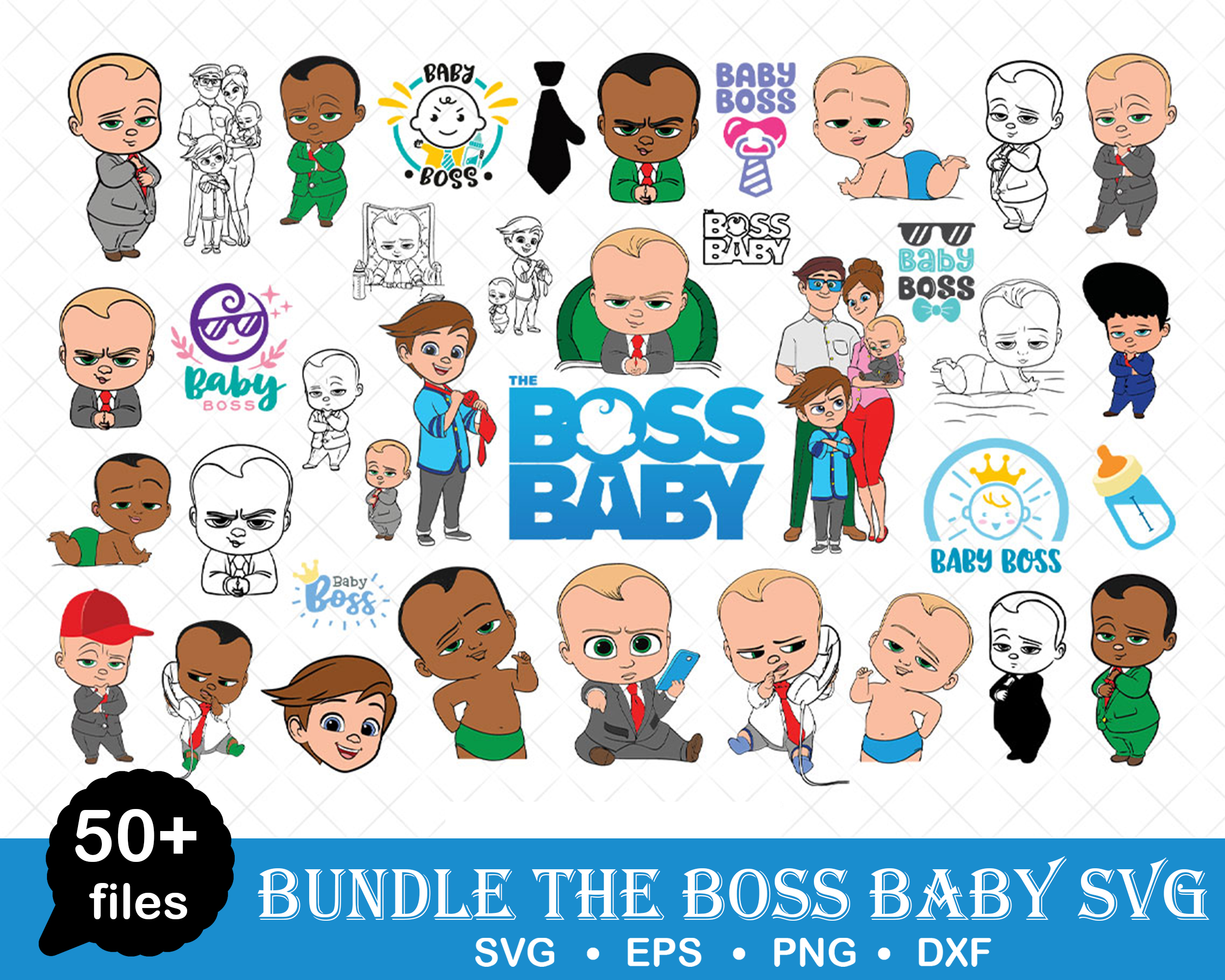 Boss Baby Boy Clipart svg bundle, Baby Boy Digital Papers, A | Inspire ...