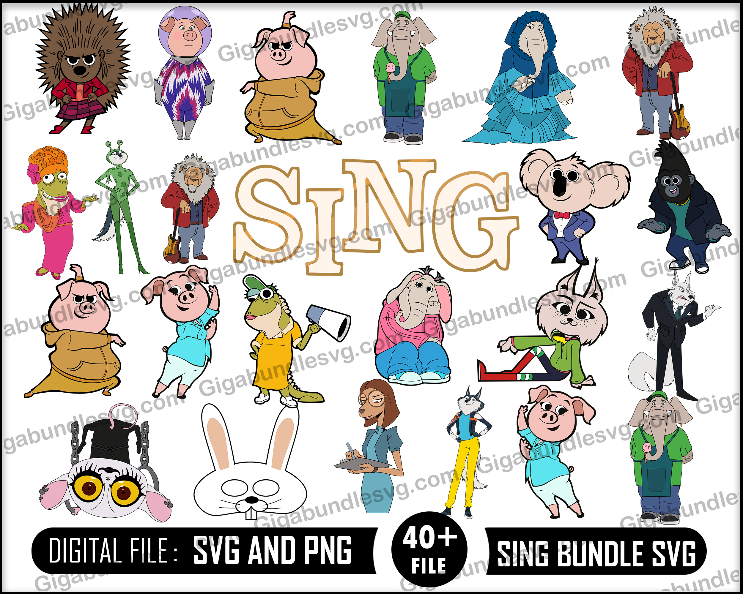 Sing bundle svg, Cartoon svg, sing digital file, Sing cute s - Inspire ...