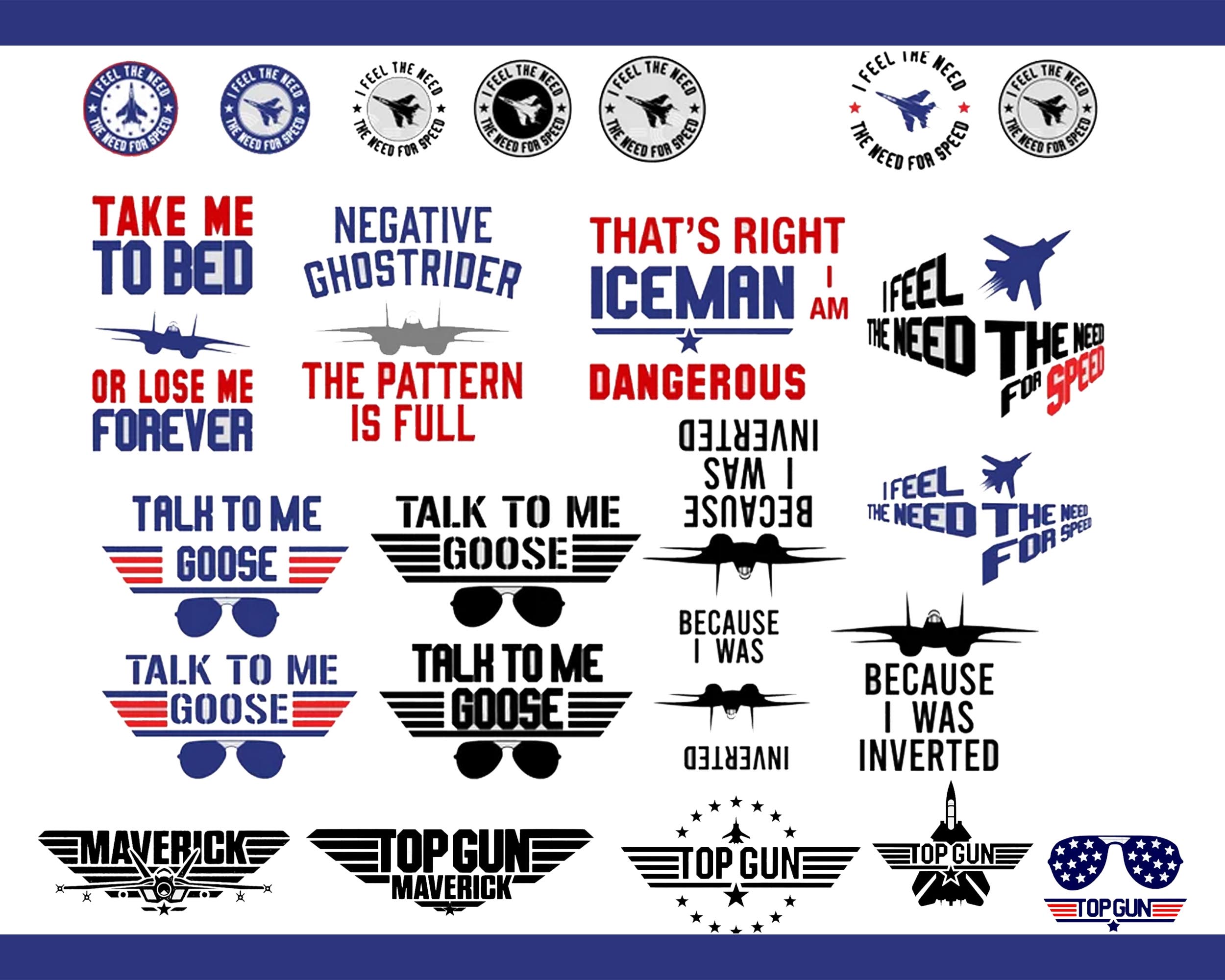 top gun bundle SVG, for Cricut, Silhouette , file cut, Insta | Inspire ...
