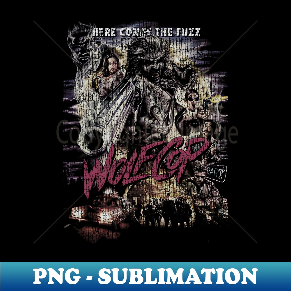 Wolf Cop Vintage Cracked - Retro PNG Sublimation Digital Dow - Inspire ...