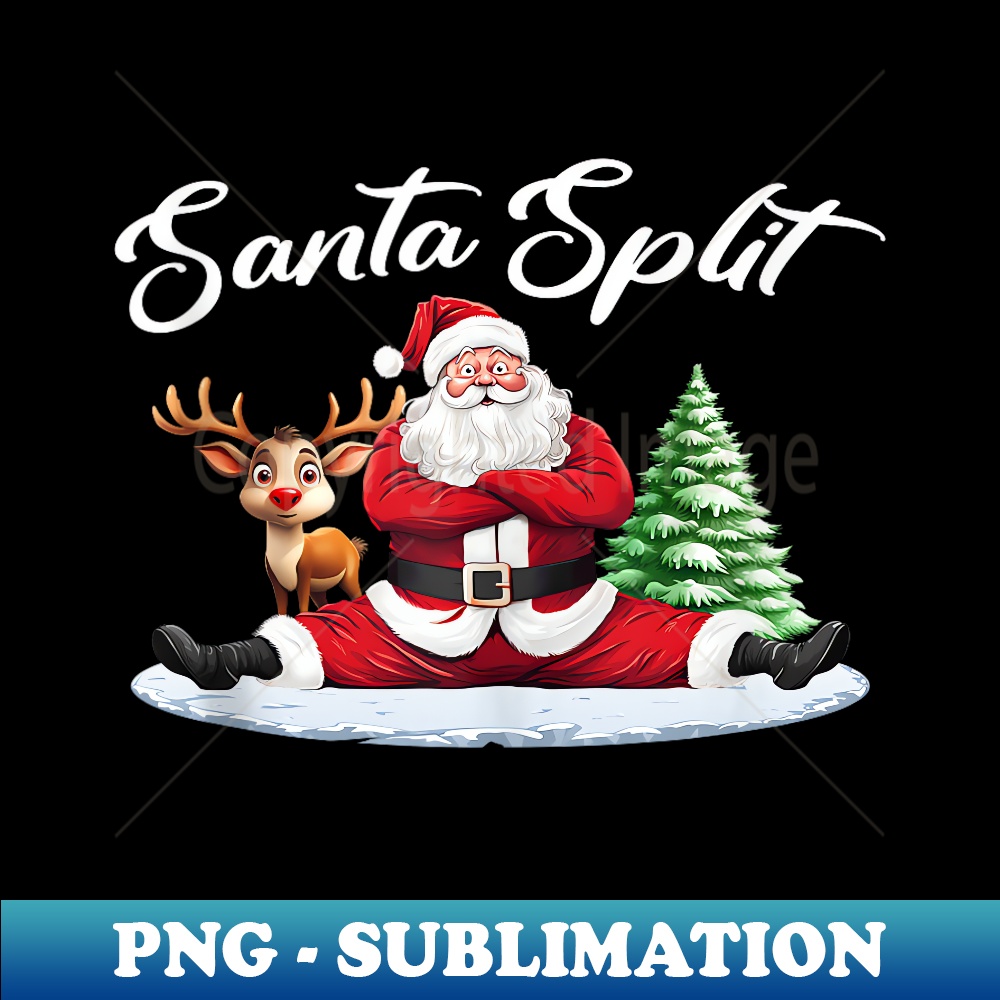 Funny Christmas Santa Split Holiday Fitness Health Wellness | Inspire ...
