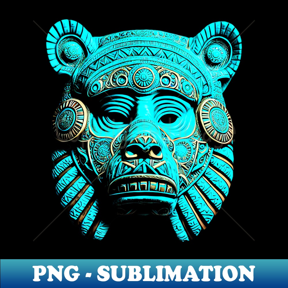Bear Mask Aztec Mexico Turquoise Artifact - PNG Transparent - Inspire ...