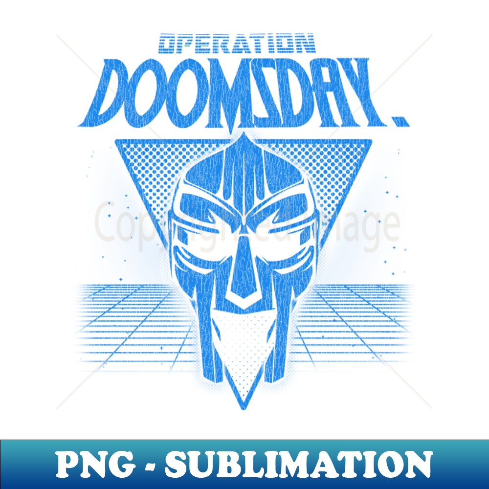Retrowave Doom Blue - PNG Transparent Sublimation File - Cap | Inspire ...