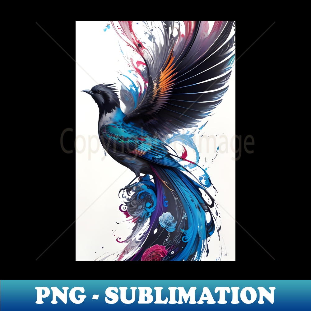 Black and Multi-Color Ink Bird Image - Premium PNG Sublimati | Inspire ...