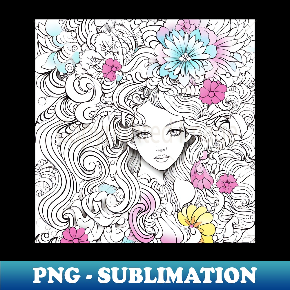 Young Womans Flowing Hair Merging with Natural Elements - De | Inspire ...