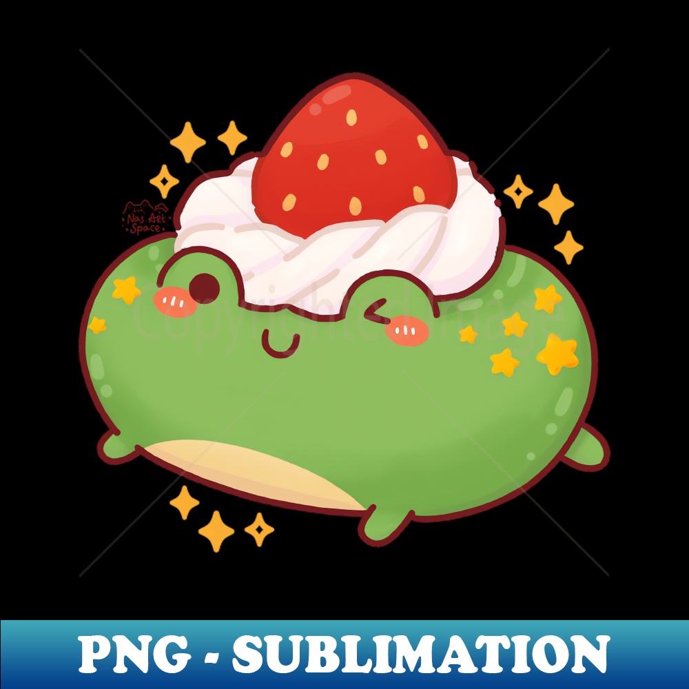 Cute Strawberry Frog-nut - Instant PNG Sublimation Download | Inspire Uplift