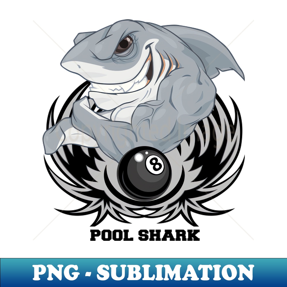 Pool Shark Billiards Gray Great White Cartoon 8 Ball Graphic | Inspire ...