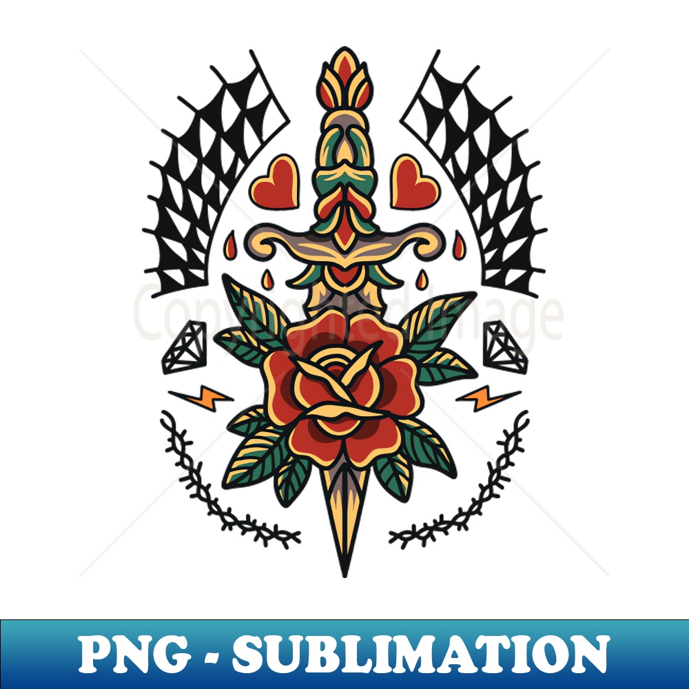 Rose dagger tattoo - Exclusive PNG Sublimation Download - De | Inspire ...