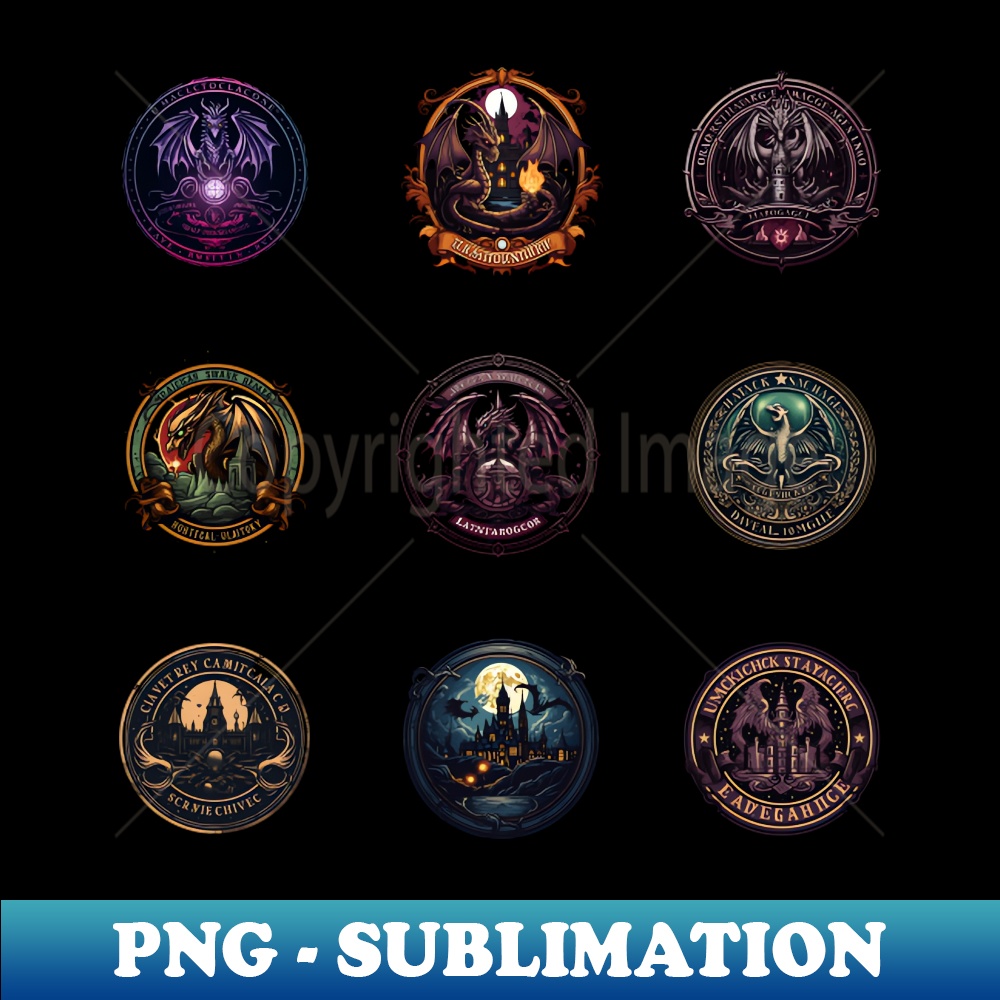 Haloween Fantasy Logos Sticker Pack 2 - High-Resolution PNG | Inspire ...