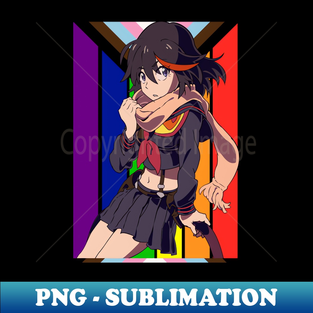 Ryuko Matoi Pride Flag - Vintage Sublimation PNG Download - | Inspire Uplift