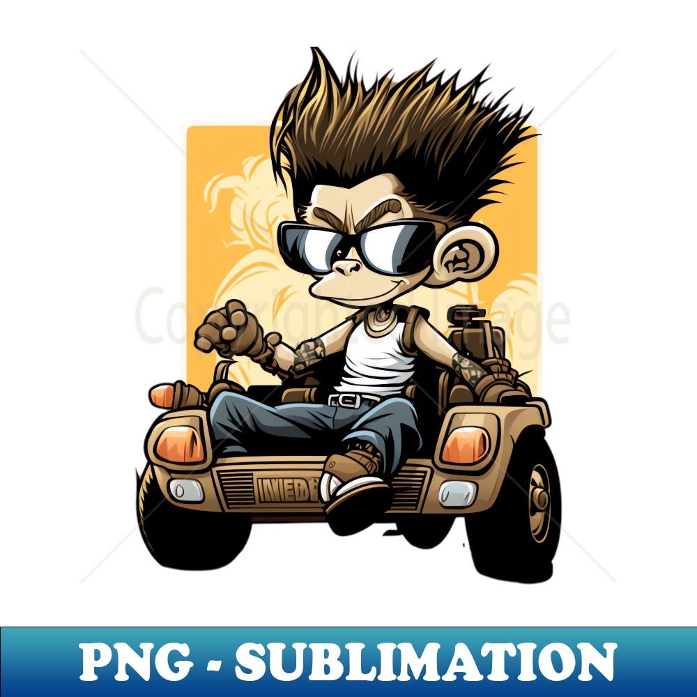 MONKEY WITH SUNGLASSES RIDING A SCOOTER - Signature Sublimat | Inspire ...