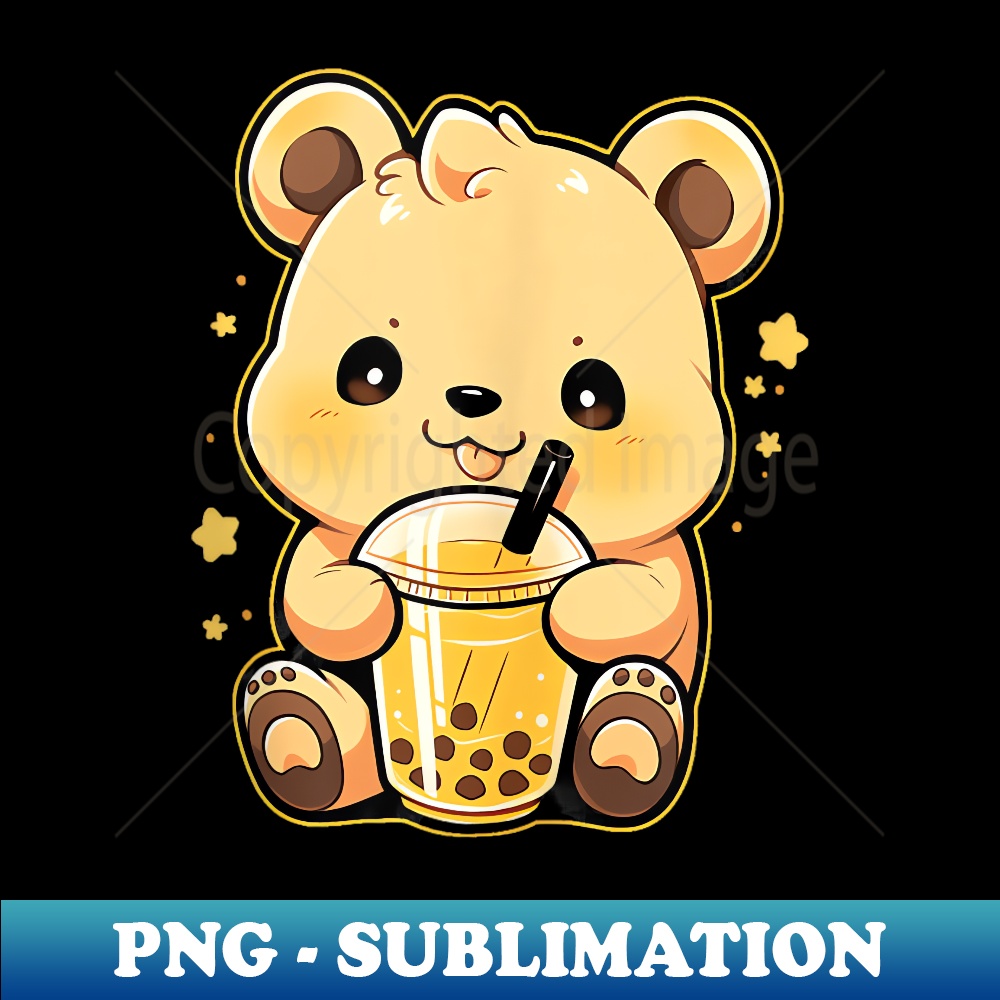 Bear Boba Tea Bubble Tea Anime Kawaii - PNG Transparent Digi - Inspire ...