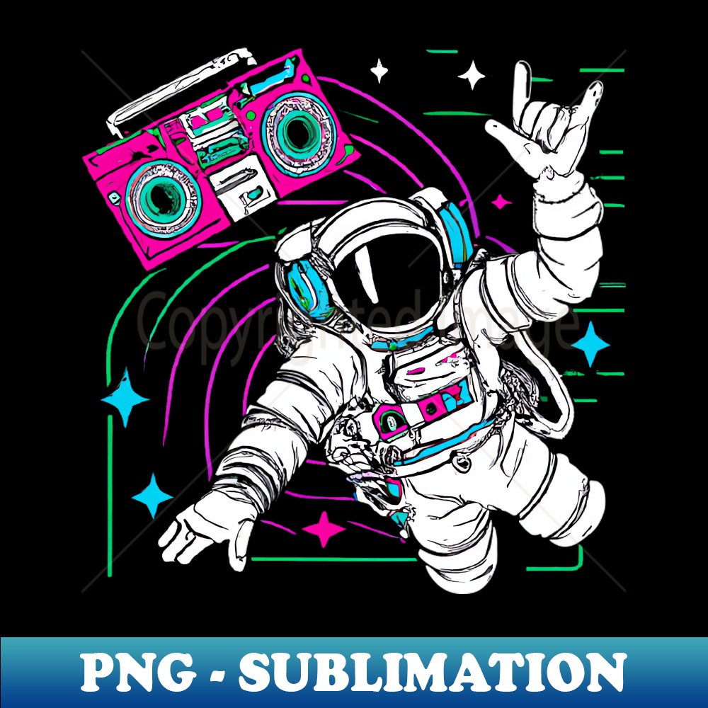 Astronaut in space with boombox - PNG Transparent Sublimatio | Inspire ...