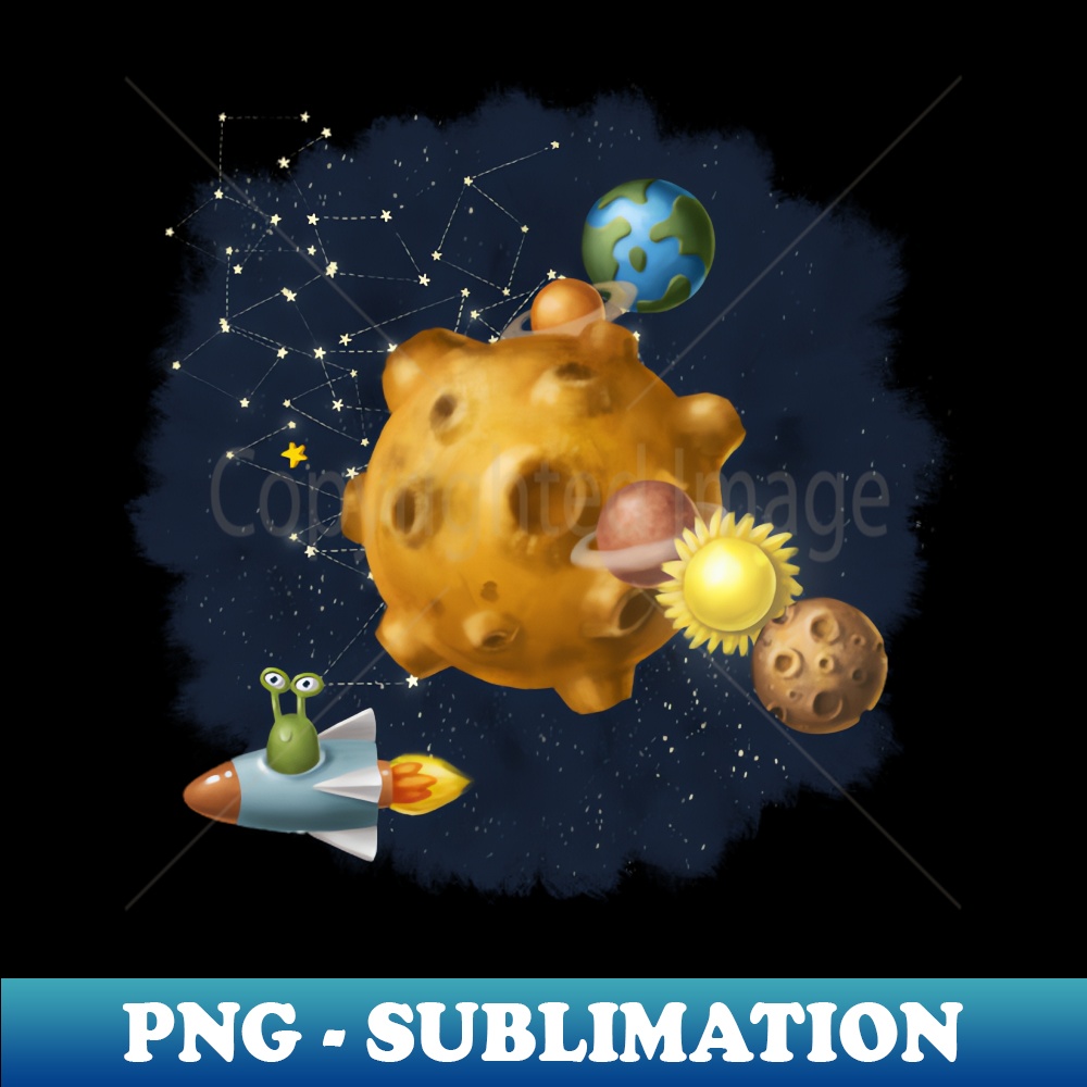 Outer space with aliens and planets - Sublimation-Ready PNG - Inspire ...